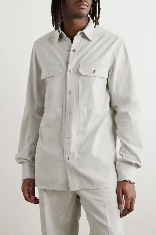 Rick Owens Denim Overshirt - Light Green