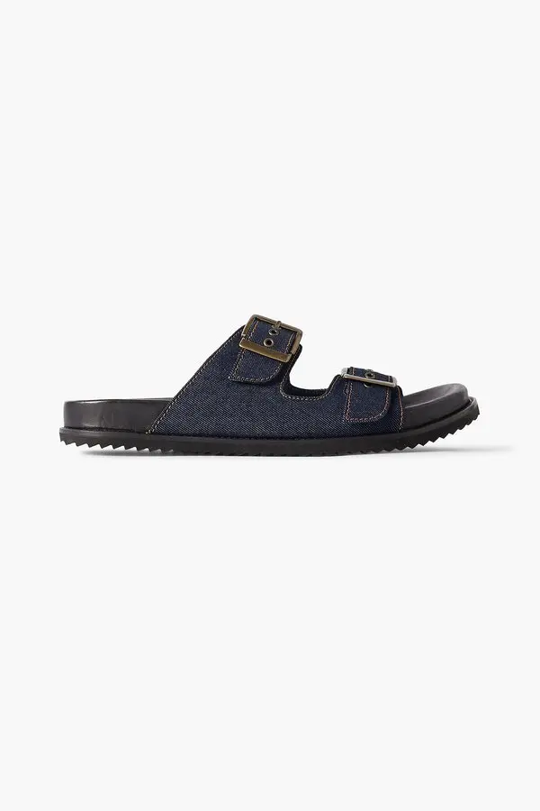 Mr P. Denim Buckled Slides