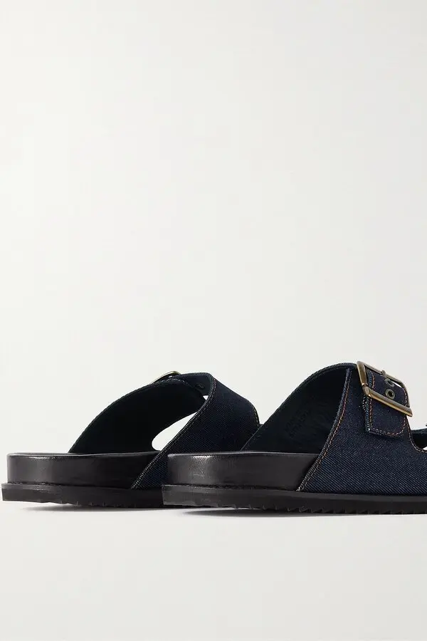 Mr P. Denim Buckled Slides