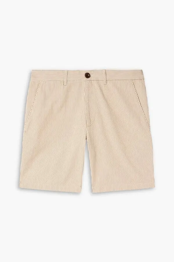 Mr P. Slim-fit Striped Cotton Bermuda Shorts - Neutral