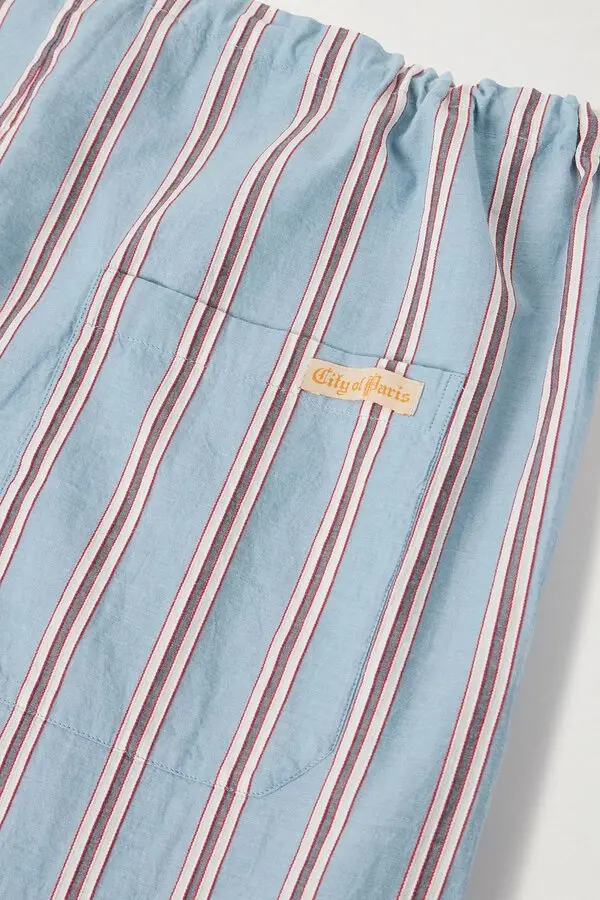 BODE Regatta Straight-leg Striped Cotton-voile Drawstring Pants