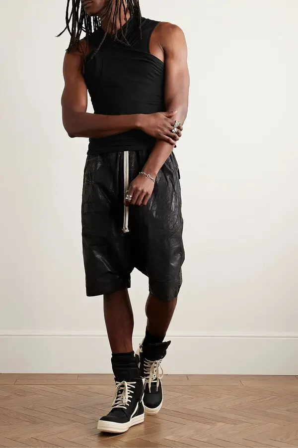Rick Owens Banana Ruched Layered Cottonjersey Tank Top