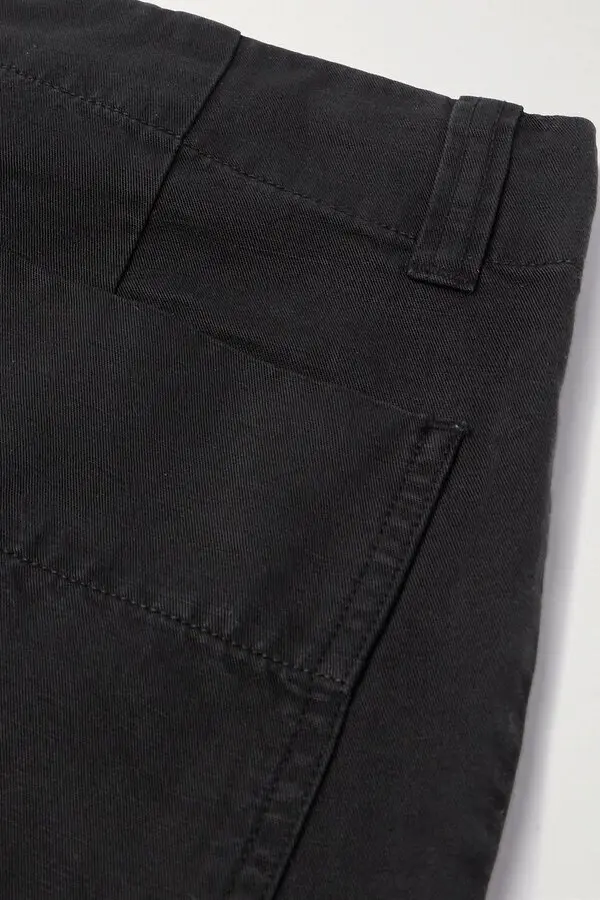 Mr P. Straight Leg Cotton And Linen-blend Cargo Shorts - Black