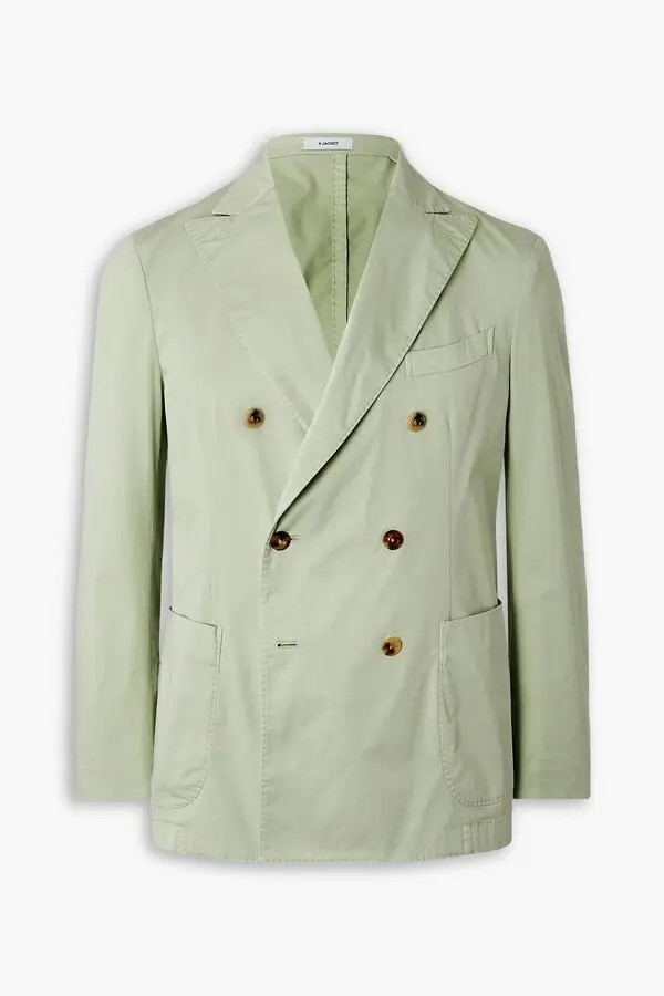 Boglioli Slimfit Doublebreasted Cottonblend Suit Jacket - Mint