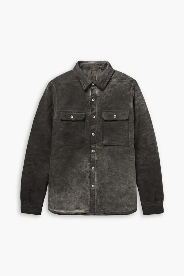 Rick Owens Padded Garmentdyed Cottonmoleskin Overshirt