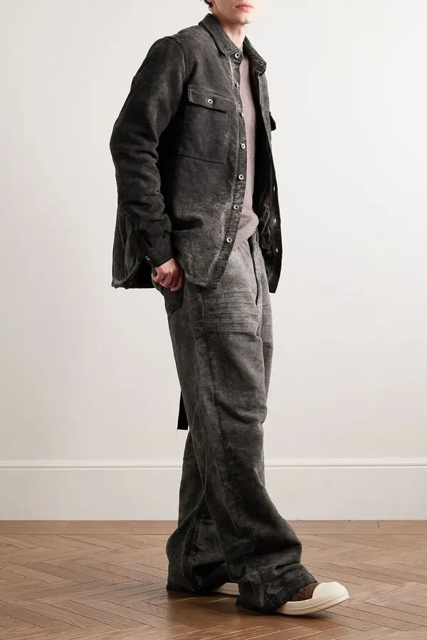 Rick Owens Padded Garmentdyed Cottonmoleskin Overshirt