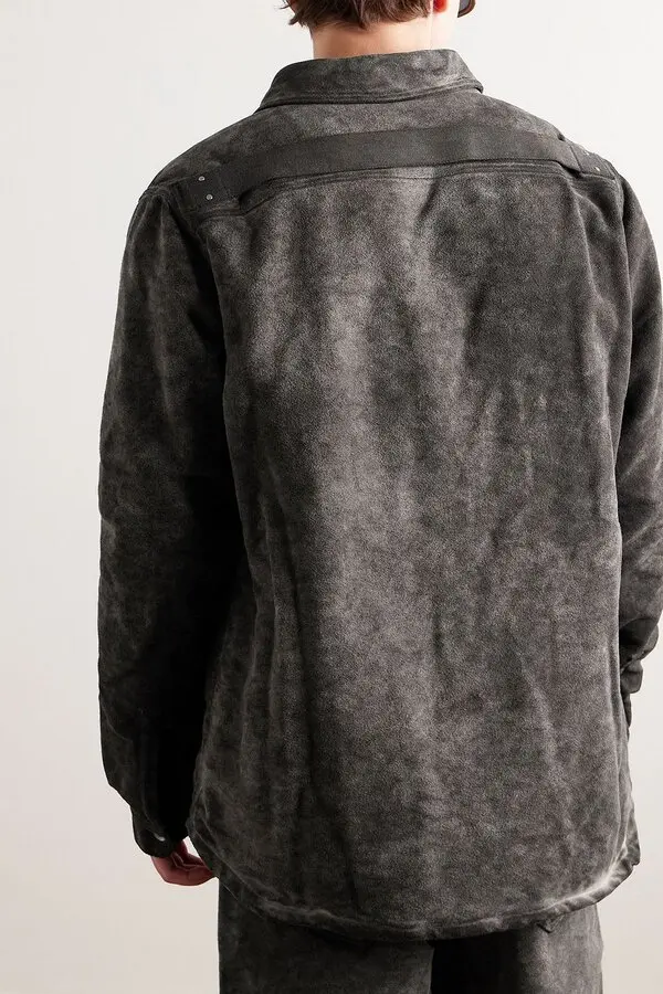 Rick Owens Padded Garmentdyed Cottonmoleskin Overshirt