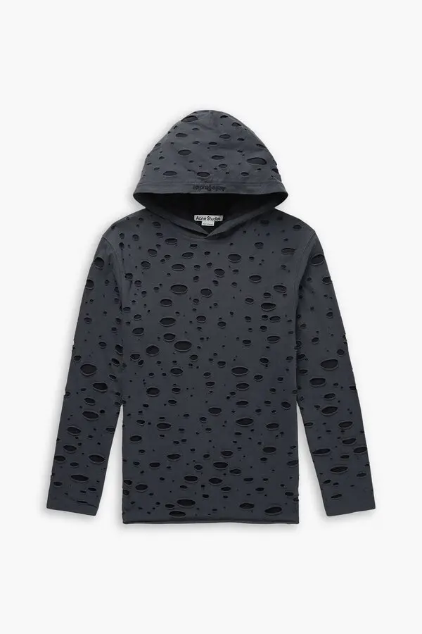 Acne Studios Distressed Cotton Jersey Hoodie