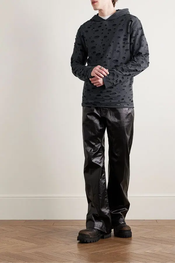 Acne Studios Distressed Cotton Jersey Hoodie