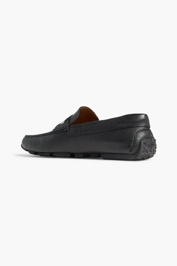 Bally Pearce Pebbled Leather Driving Shoes - Black