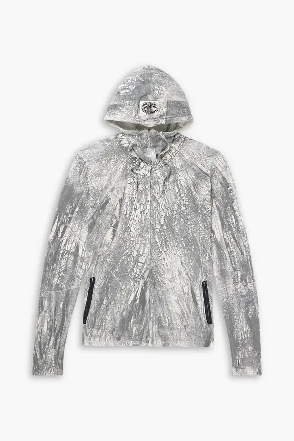 Acne Studios Printed Cotton-jersey Zip-up Hoodie