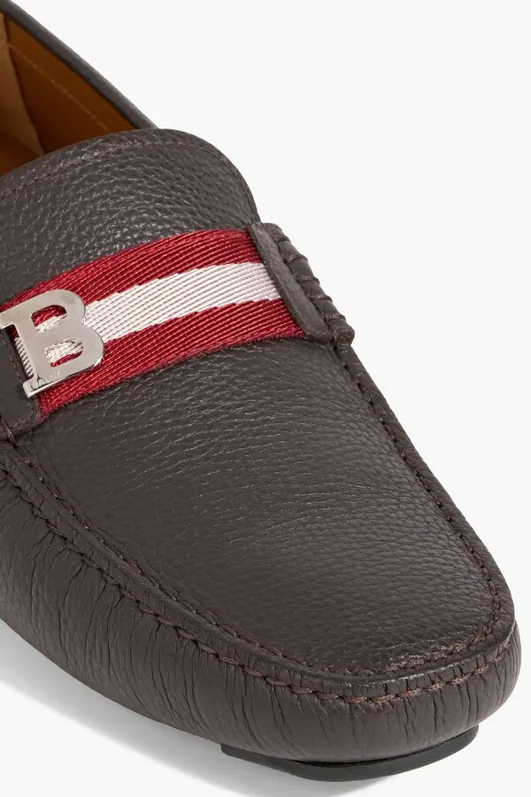 Bally William Pebbled Leather Driving Shoes With Canvas Trims