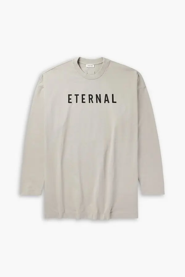 Fear Of God Eternal Oversized Logoflocked Cottonjersey Tshirt