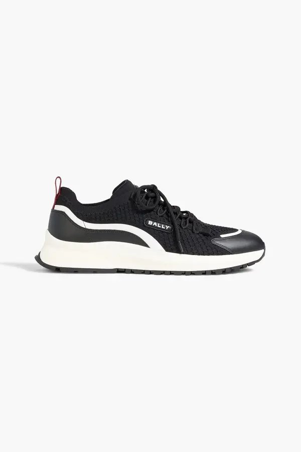 Bally Daryel Leather And Stretch-knit Sneakers