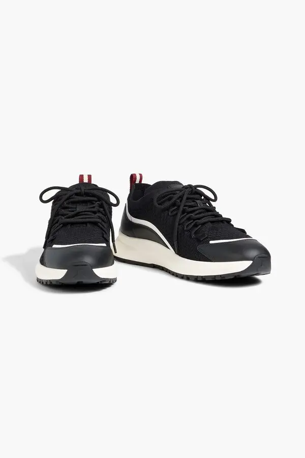 Bally Daryel Leather And Stretch-knit Sneakers