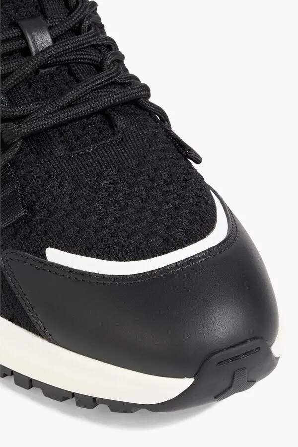 Bally Daryel Leather And Stretch-knit Sneakers