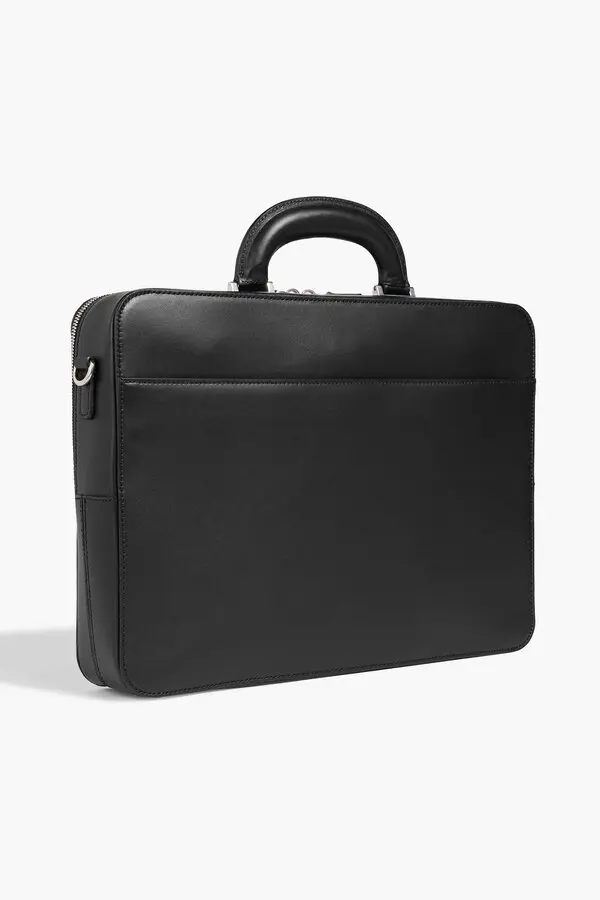Bally Leather Laptop Briefcase With Silver Hardware