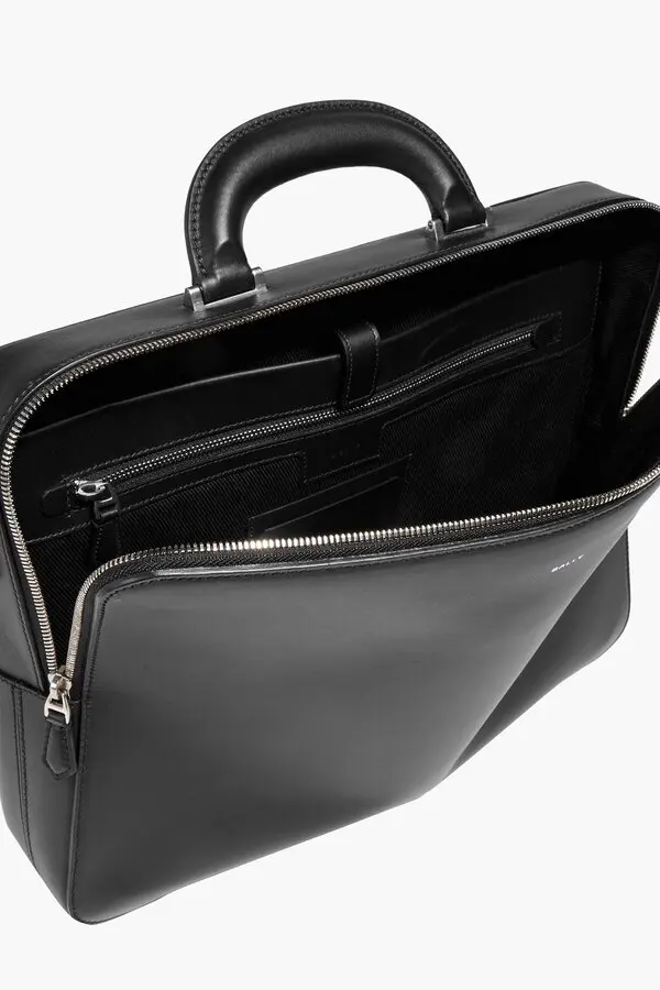 Bally Leather Laptop Briefcase With Silver Hardware