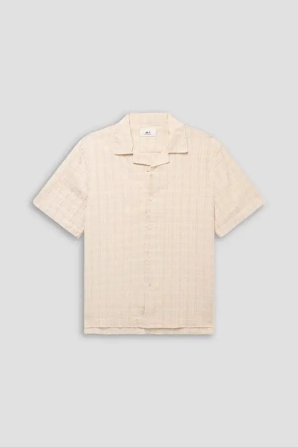 Mr P. Campcollar Checked Cottonblend Seersucker Shirt
