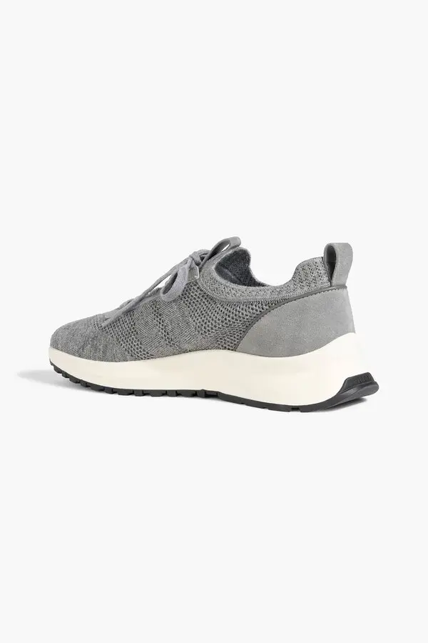 Bally Darnell Suede-trimmed Stretch-knit Sneakers