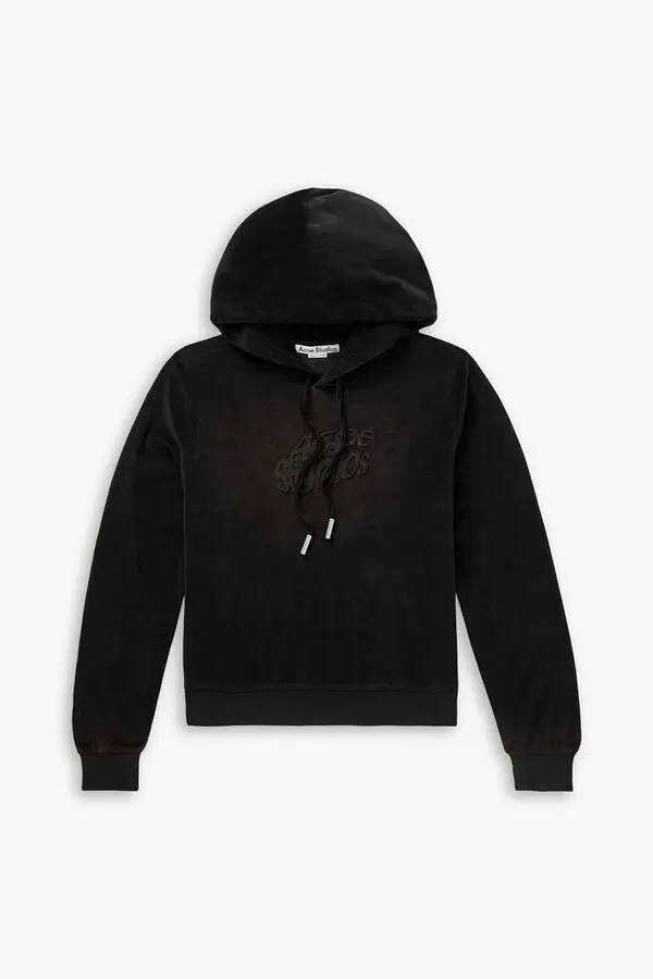 Acne Studios Faro Embossed Logo Velour Hoodie