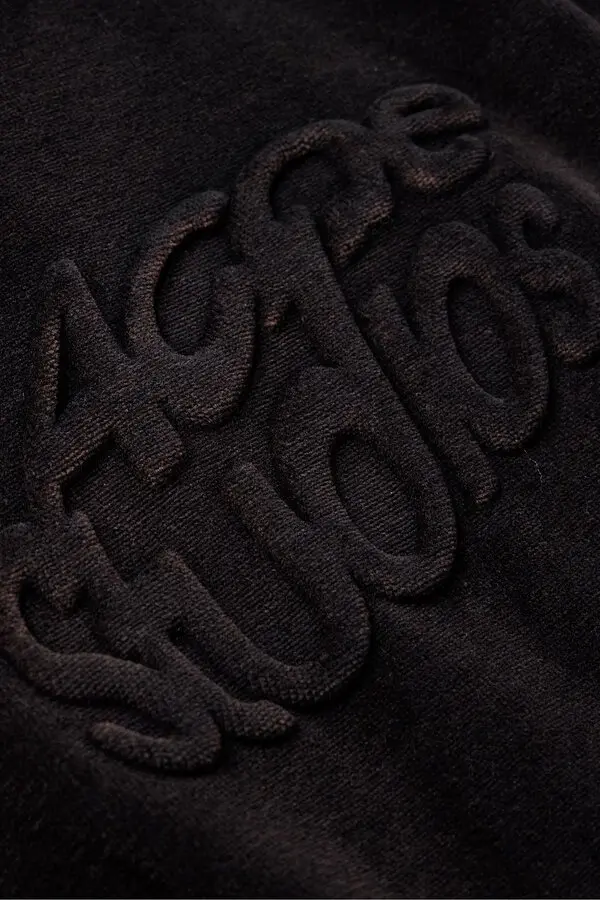 Acne Studios Faro Embossed Logo Velour Hoodie