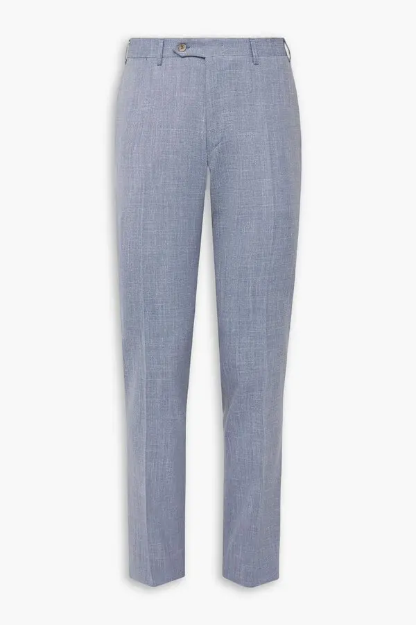 Canali Kei Slim-fit Wool, Silk, And Linen-blend Suit Pants