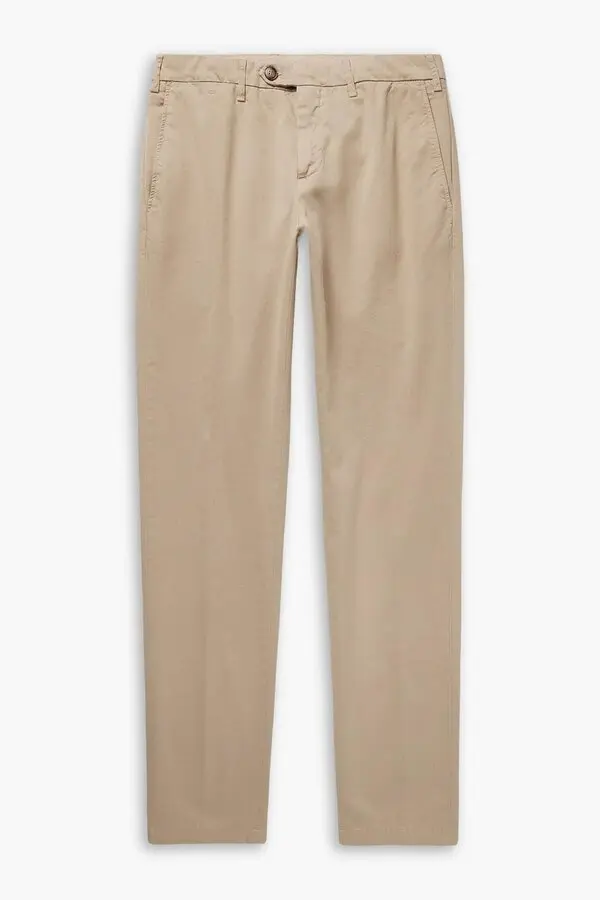 Canali Slimfit Straightleg Cottonblend Twill Chinos - Beige