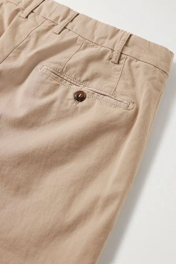 Canali Slimfit Straightleg Cottonblend Twill Chinos - Beige