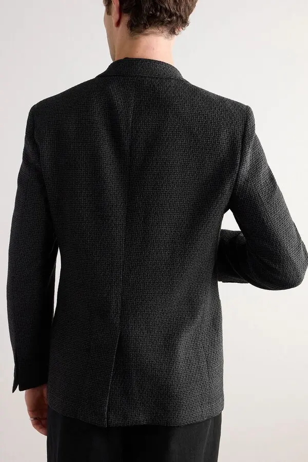 Mr P. Regularfit Checked Woolblend Bouclé Blazer