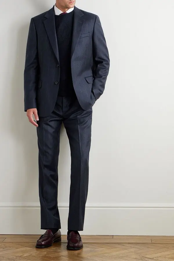 Mr P. Wool Flannel Pinstriped Suit Pants