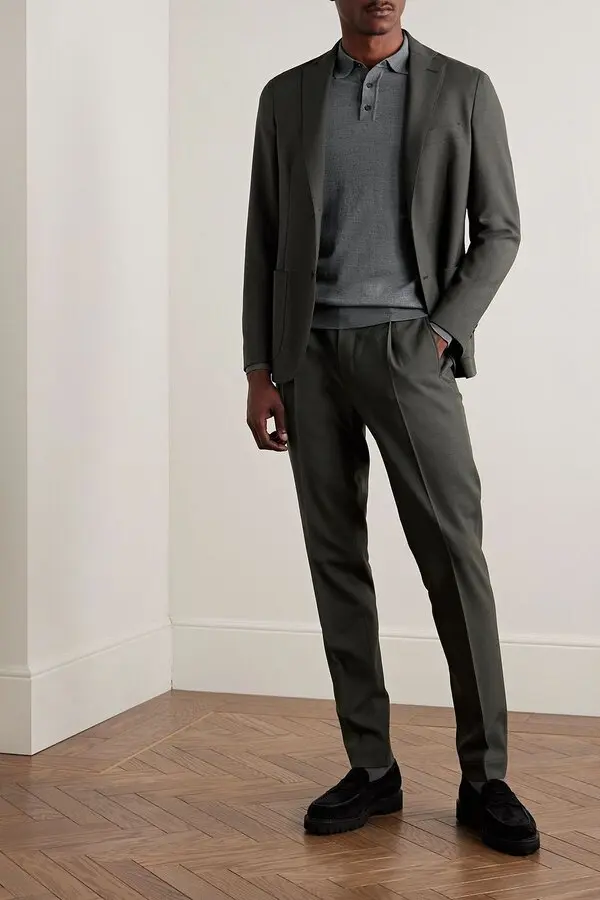 SLOWEAR Slim-fit Wool-blend Suit Jacket