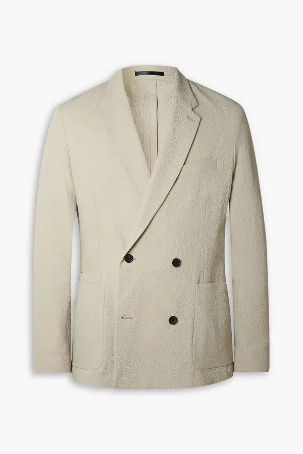 Paul Smith Doublebreasted Cottonblend Seersucker Blazer