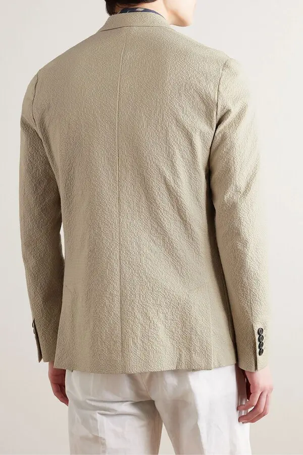 Paul Smith Doublebreasted Cottonblend Seersucker Blazer