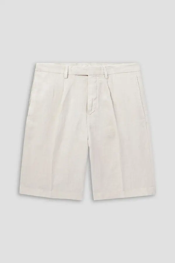 Boglioli Straight-leg Linen Pleated Shorts