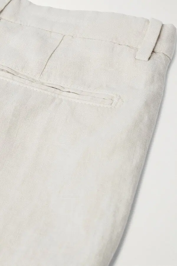 Boglioli Straight-leg Linen Pleated Shorts