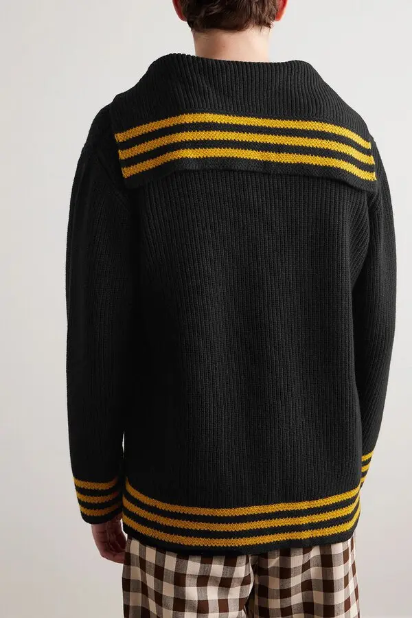 BODE Deck Striped Ribbed Wool Sweater