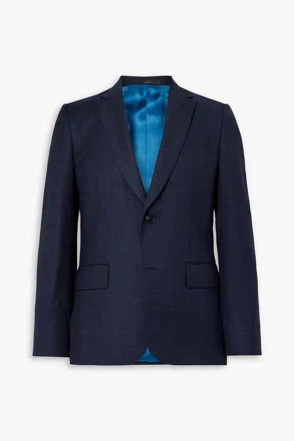 Paul Smith Soho Prince Of Wales Checked Wool Suit Jacket - Navy