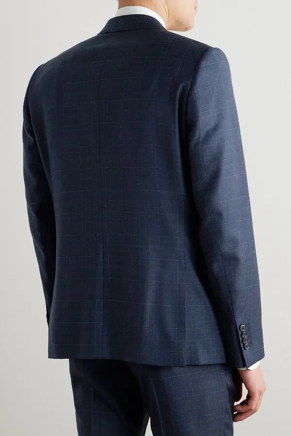 Paul Smith Soho Prince Of Wales Checked Wool Suit Jacket - Navy