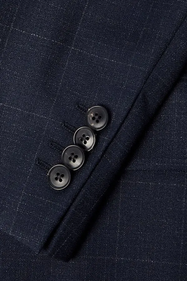 Paul Smith Soho Prince Of Wales Checked Wool Suit Jacket - Navy