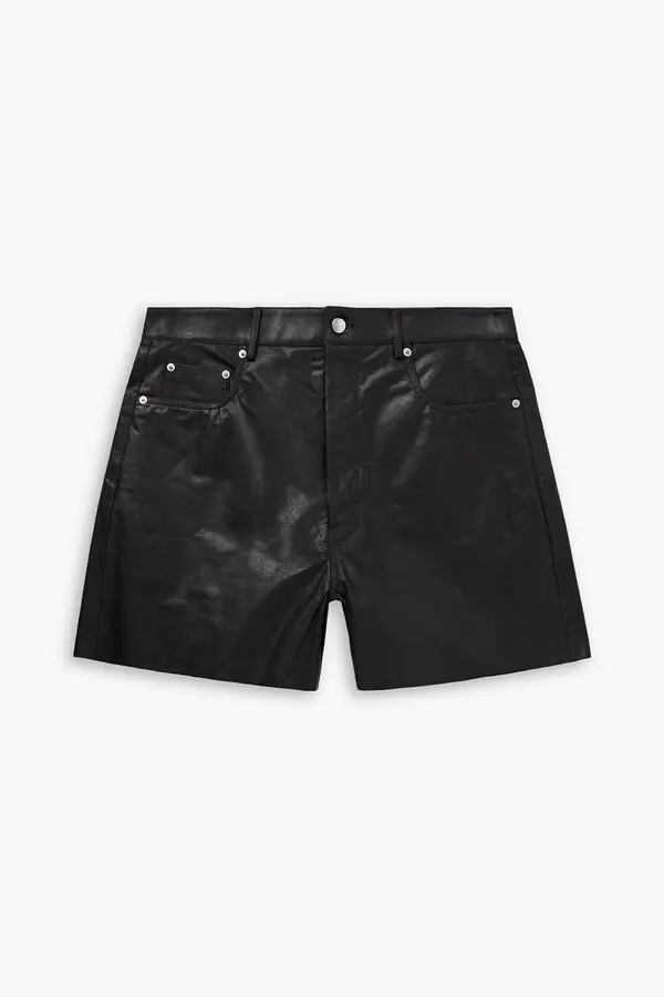 Rick Owens Geth Wide-leg Leather Shorts