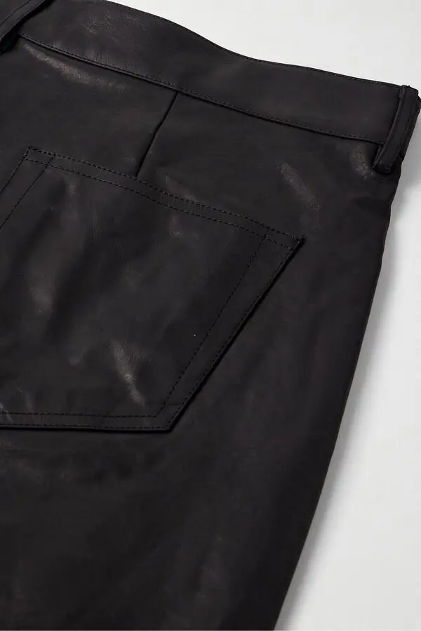 Rick Owens Geth Wide-leg Leather Shorts