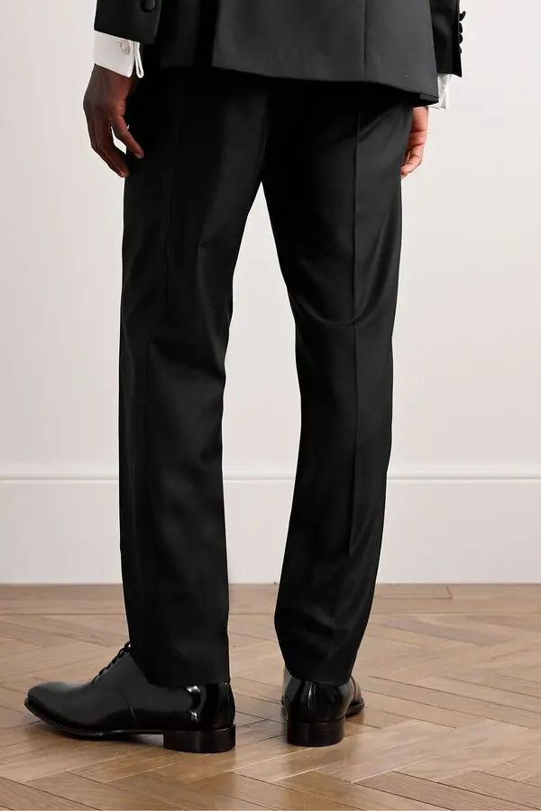 Boglioli Slimfit Straightleg Satintrimmed Woolblend Tuxedo Pants