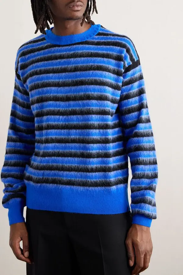 Marni Striped Brushed Wool Rollneck Sweater