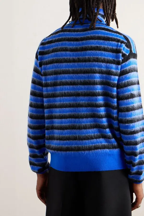 Marni Striped Brushed Wool Rollneck Sweater