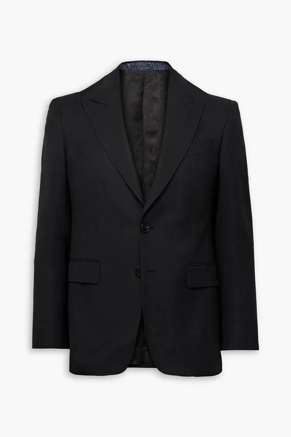 Etro Wool And Silkblend Jacquard Tuxedo - Black