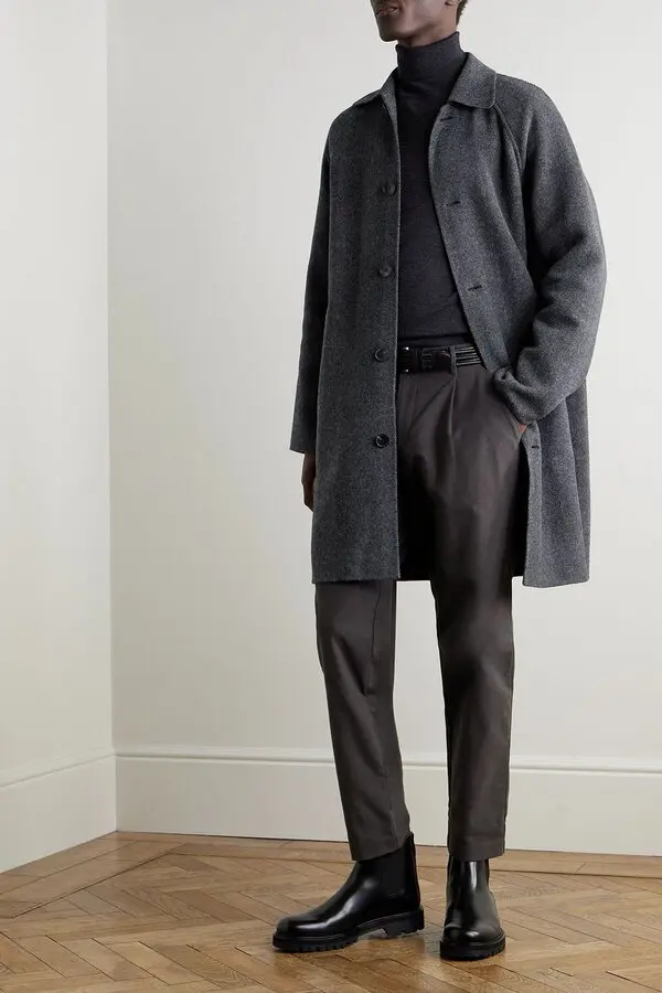 Mr P. Herringbone Wool And Cashmere-blend Flannel Coat