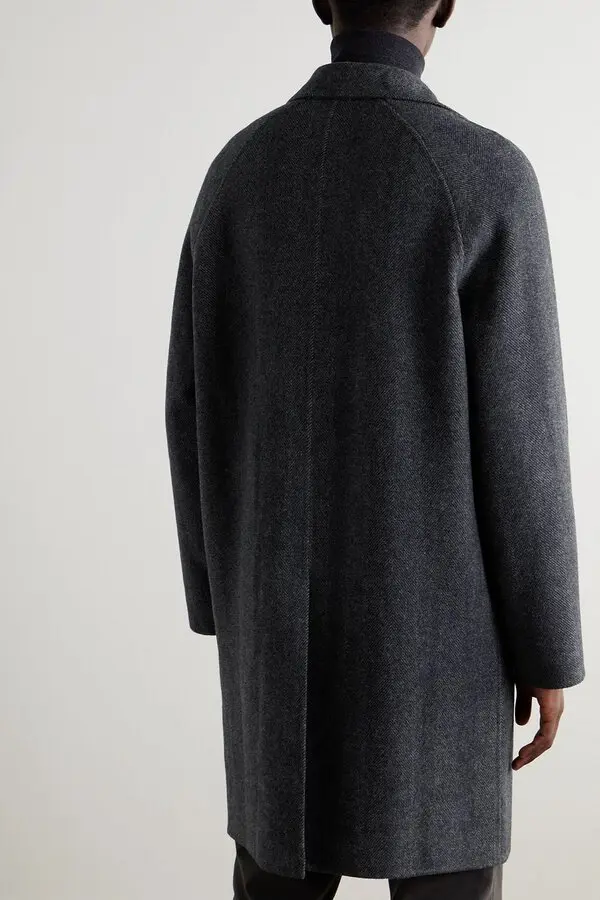 Mr P. Herringbone Wool And Cashmere-blend Flannel Coat