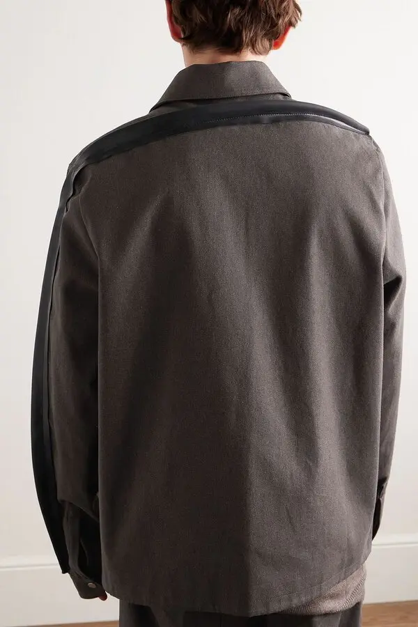 Rick Owens Felt And Rubbertrimmed Cottondrill Overshirt