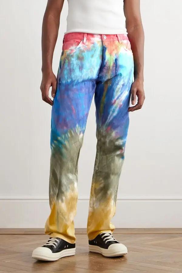 GALLERY DEPT. Marley Straight Leg Distressed Tie-dye Jeans